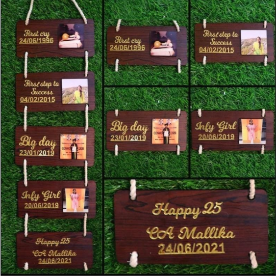 Customizable Wooden and Acrylic Name Plate Set - My Gifts Kart