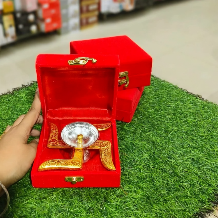 Swastik Diya with Velvet Box - My Gifts Kart